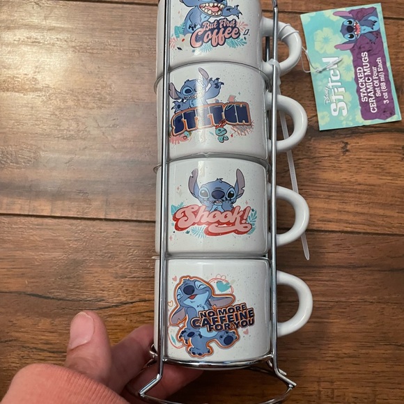 Disney | Dining | Disney Stitch Set 4 Espresso Mug Stacker | Poshmark